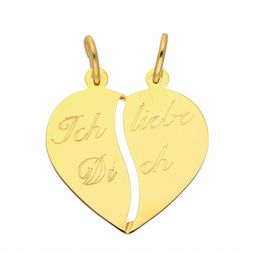 Adelia´s Ketten-Anhänger ADELIA´S "Damen Goldschmuck 333 Gold Anhänger Partneranhänger" Schmuckanhänger Gr. Gelbgold 333, goldfarben (gold) Damen 333 Gold Goldschmuck für