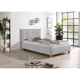 Polsterbett Maintal, grau, B:138cm L:213cm, Betten, Polsterbett ohne Bettkasten Polsterbett, inklusive Bettkasten