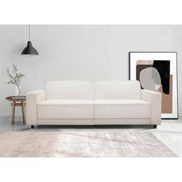 3-Sitzer DOREL HOME "ALLIE Schlafsofa 225 cm", beige (creme), B:225cm H:82cm T:84cm, 100% Polyester, Sofas, Bett-Funktion (108/190cm), trendiger Cord o. pflegeleichter Velours