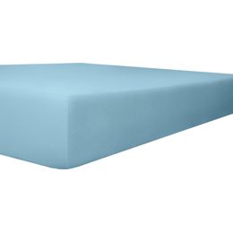 Spannbettlaken kneer "Vario-Stretch-Topper" Laken Gr. B/L: 200 cm x 200 cm 1 St., Jersey-Modal, 4-12 cm, 200 x 200 cm, blau Spannbettlaken mit Tunnelsaum