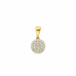 Adelia´s Ketten-Anhänger ADELIA´S "333 Gold Anhänger mit Zirkonia Ø 8,2 mm" Schmuckanhänger Gr. mit Zirkonia, Gelbgold 333, goldfarben (gold) Damen Anhänger mit Zirkonia Goldschmuck für