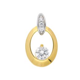 Adelia´s Ketten-Anhänger ADELIA´S "333 Gold Anhänger mit Zirkonia" Schmuckanhänger Gr. mit Zirkonia, Weißgold 333, goldfarben (gold) Damen Anhänger 333 Gold mit Zirkonia Goldschmuck für