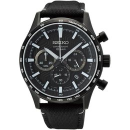 Chronograph Seiko "SSB417P1" Armbanduhren schwarz Herren Quarzuhren Armbanduhr, Quarzuhr, Herrenuhr, Stoppfunktion, Datum