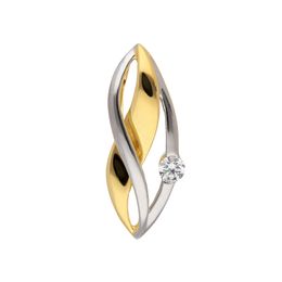 Adelia´s Ketten-Anhänger ADELIA´S "333 Gold Anhänger mit Zirkonia" Schmuckanhänger Gr. Damen, mit Zirkonia, Weißgold 333, goldfarben (gold) Damen Anhänger mit Zirkonia Goldschmuck für