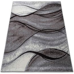 Teppich Home Affaire "Tritom" Teppiche Gr. B/L: 200 cm x 300 cm, 9 mm, 1 St., grau Esszimmerteppiche mit besonders weichem Flor, Kurzflor, modernes Wellen Muster