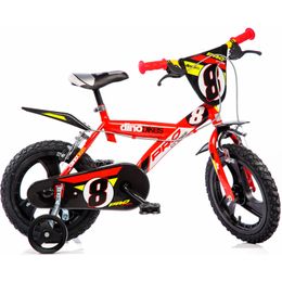Kinderfahrrad DINO "Mountainbike 16 Zoll" Fahrräder Gr. 28 cm, 16 Zoll (40,64 cm), rot Kinder Kinderfahrräder mit Stützrädern, Frontschild und coolen Schutzblechen