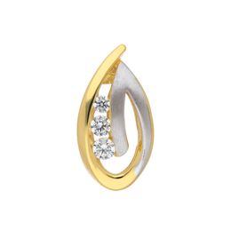 Adelia´s Ketten-Anhänger ADELIA´S "333 Gold Anhänger mit Zirkonia" Schmuckanhänger Gr. Damen, mit Zirkonia, Weißgold 333, goldfarben (gold) Damen Anhänger mit Zirkonia Goldschmuck für