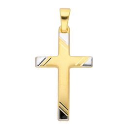 Adelia´s Ketten-Anhänger ADELIA´S "333 Gold Kreuz Anhänger" Schmuckanhänger Gr. Weißgold 333, goldfarben (gold) Damen Goldschmuck für & Herren