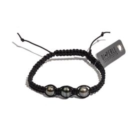 Perlenarmband DI PERLE "Damen Perlenschmuck Tahiti Perlen Armband ( 21 cm )" Armbänder Gr. 21, Edelstahl, schwarz (00. jan) Damen Perlenschmuck