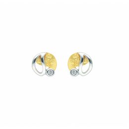 Adelia´s Paar Ohrhänger ADELIA´S "1 585 Gold Ohrringe / Ohrstecker mit Zirkonia" Gr. Damen, Gelbgold 585, goldfarben (gold) Damen Ohrhänger mit Zirkonia Goldschmuck für