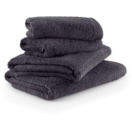 Möve Handtuch Set MÖVE "Superwuschel" Handtücher (Packung) Gr. (4 St.), grau (dark grey) Handtuch-Sets extra weiches und voluminöses Frottierset