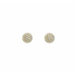 Adelia´s Paar Ohrhänger ADELIA´S "1 333 Gold Ohrringe / Ohrstecker mit Zirkonia Ø 6 mm" Gr. Damen, Gelbgold 333, goldfarben (gold) Damen Ohrhänger mit Zirkonia Goldschmuck für