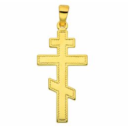 Adelia´s Kette mit Anhänger ADELIA´S "585 Gold Kreuz Anhänger" Halsketten Gr. Gelbgold 585, goldfarben (gold) Damen Ketten mit Anhänger Schmuckset - Set Halskette