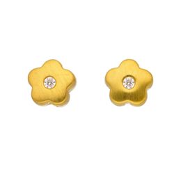 Adelia´s Paar Ohrhänger ADELIA´S "333 Gold Ohrringe Ohrstecker Blüte" Gr. Damen, Gelbgold 333, goldfarben (gold) Damen Ohrhänger mit Zirkonia Goldschmuck für