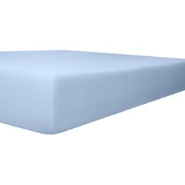 Spannbettlaken kneer "Vario-Stretch-Topper" Laken Gr. B/L: 160 cm x 200 cm 1 St., Jersey-Modal, 4-12 cm, 160 x 200 cm, blau (hellblau) Spannbettlaken mit Tunnelsaum