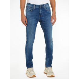 Slim-fit-Jeans Tommy Jeans "SCANTON SLIM" Gr. 34, Länge 30, blau (denim medium blue) Herren Jeans Slim Fit im 5-Pocket-Style