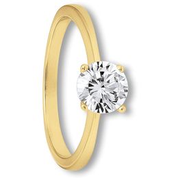 Goldring ONE ELEMENT "Zirkonia Ring aus 333 Gelbgold" Fingerringe Gr. 48, mit Zirkonia, Gelbgold 333, goldfarben (gold) Damen Gold Schmuck