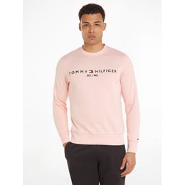Sweatshirt Tommy Hilfiger "TOMMY LOGO SWEATSHIRT" Gr. XXL, pink (pink crystal) Herren Sweatshirts mit klassischem Rundhalsausschnitt