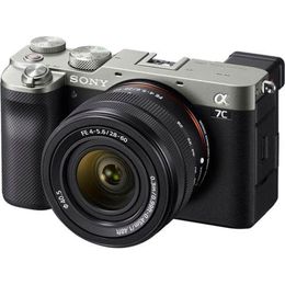 Sony Systemkamera "ILCE-7CLS A7C mit SEL2860" Fotokameras FE 28–60 mm F4–5,6, 24,2 MP, 4K Video, 5-Achsen Bildstabilisierung silberfarben (silber) Systemkameras