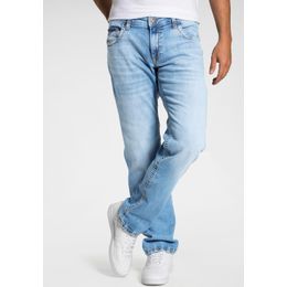 Loose-fit-Jeans CAMP DAVID Gr. 31, Länge 34, blau (light vintage) Herren Jeans mit markanten Nähten und Stretch