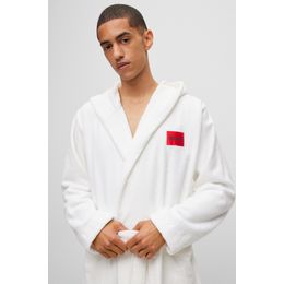 Bademantel HUGO UNDERWEAR "Terry Gown Hooded" Bademäntel Gr. M (50), weiß (white) Bademäntel mit Kapuze & kontrastfarbenen Logo