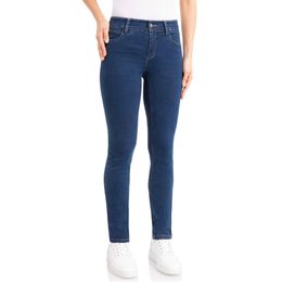 Slim-fit-Jeans WONDERJEANS "Classic-Slim" Gr. 46, Länge 32, blau (blue stone washed) Damen Jeans Klassischer gerader Schnitt