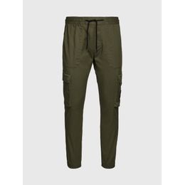 Cargohose Calvin Klein Jeans "SKINNY WASHED CARGO PANT" Gr. L, N-Gr, grün (oliv) Herren Hosen Cargohosen mit Logopatch