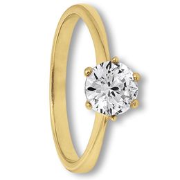 Goldring ONE ELEMENT "Zirkonia Ring aus 333 Gelbgold" Fingerringe Gr. 52, mit Zirkonia, Gelbgold 333, goldfarben (gold) Damen Gold Schmuck