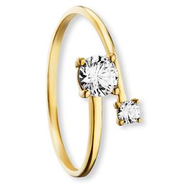 Goldring ONE ELEMENT "Zirkonia Ring aus 333 Gelbgold" Fingerringe Gr. 48, mit Zirkonia, Gelbgold 333, goldfarben (gold) Damen Gold Schmuck