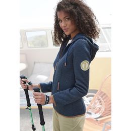 active by Lascana Fleecejacke LASCANA ACTIVE Gr. 36/38, blau (marine) Damen Jacken Sportjacken ; Trekkingjacke mit Kapuze