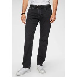 Loose-fit-Jeans CAMP DAVID Gr. 30, Länge 32, schwarz (black used) Herren Jeans mit markanten Nähten und Stretch