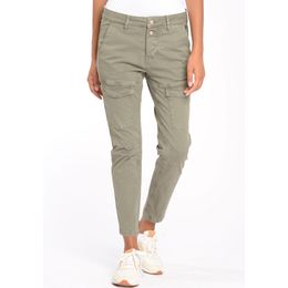 Cargohose Gang "94MARTINA CARGO" Gr. 30, N-Gr, grün (khaki) Damen Hosen mit sportiven Abnähern und Teilungsnähten am Bein