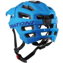 Mountainbikehelm Cratoni "MTB-Fahrradhelm AllTrack" Gr. 54, blau (blau gummiert), Helme, 54/58 Kopfumfang: 54cm - 58cm, Reflektoren, dreifache Höhenverstellung