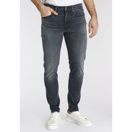 Levi's Tapered-fit-Jeans LEVI'S "512 Slim Taper Fit" Gr. 36, Länge 32, schwarz (dark black stonewash) Herren Jeans mit Markenlabel