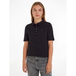 Poloshirt Tommy Hilfiger Gr. S (36), schwarz (black) Damen Shirts Jersey mit Logostickerei