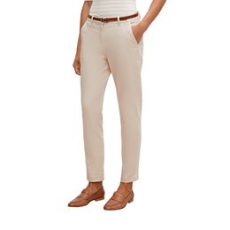 comma, 7/8-Hose COMMA Gr. 36, N-Gr, beige (sand) Damen Hosen Röhrenhosen mit Gürtel und Stretch