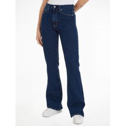 Bootcut-Jeans Calvin Klein Jeans "AUTHENTIC BOOTCUT" Gr. 25, Länge 30, blau (denim dark) Damen Jeans Bootcut mit Markenlabel