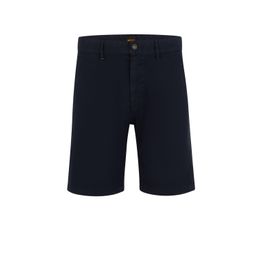 Chinohose BOSS Orange "Chino-slim-Shorts" Gr. 34, N-Gr, blau (dark blue404) Herren Hosen Business mit Kontrastdetails