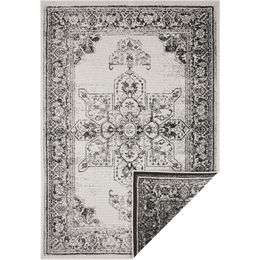 Teppich NORTHRUGS "Borbon Wendeteppich" Teppiche Gr. B/L: 200 cm x 290 cm, 5 mm, 1 St., schwarz (schwarz, creme) Orientalische Muster In-& Outdoor, Wetterfest, Balkon, Garten, Wohnzimmer, Wasserfest