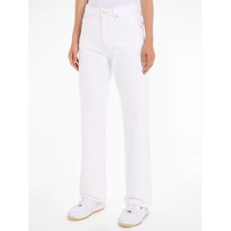 Weite Jeans Tommy Jeans "BETSY MD LS CG4136" Gr. 33, Länge 30, weiß (offwhite) Damen Jeans Weite im Five Pocket Style
