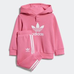 Trainingsanzug adidas originals "ADICOLOR HOODIE" Gr. 104, pink (pink fusion) Kinder Sportanzüge Jogginganzüge für BabysKleinkinder