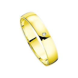 Trauring Firetti "Schmuck Geschenk Gold Hochzeit Ehering "LIEBE"" Fingerringe Gr. 16,5, 0,01 ct SI = kleine Einschlüsse mit Brillant, Gelbgold 375, 3 mm, goldfarben (gelbgoldfarben) Made in Germany, wahlweise mit oder ohne Brillant