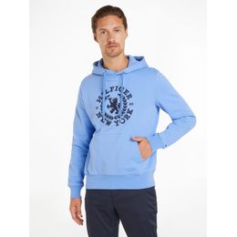 Kapuzensweatshirt Tommy Hilfiger "BIG ICON CREST HOODIE" Gr. XL, blau (blue spell) Herren Sweatshirts mit Logo-Stickerei