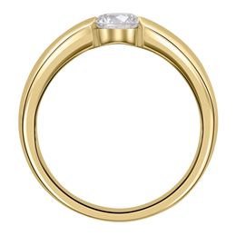 Diamantring ONE ELEMENT "0.08 ct Diamant Brillant Spannfassung Ring aus 750 Gelbgold" Fingerringe Gr. 50, Gelbgold 750-Diamanten, goldfarben (gold) Damen Diamantringe Gold Schmuck Spannfassung