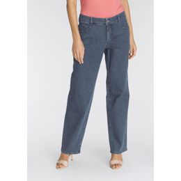 Bequeme Jeans MAC "Gracia" Gr. 34, Länge 32, blau (mid blue basic clean wash) Damen Jeans Passform feminine fit