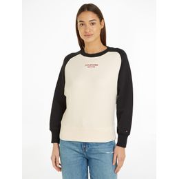 Sweatshirt Tommy Hilfiger "RLX MONOTYPE CLRBLK SWEATSHIRT" Gr. S (36), beige (calico) Damen Sweatshirts mit Logoschriftzug
