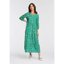Blusenkleid Laura Scott Gr. 40, N-Gr, grün (grün, geblümt) Damen Kleider Lange in modischer Maxilänge