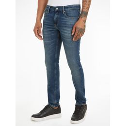 Slim-fit-Jeans Calvin Klein Jeans "SLIM" Gr. 30, Länge 32, blau (denim medium) Herren Jeans Slim Fit in klassischer 5-Pocket-Form
