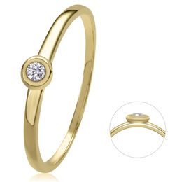 Diamantring ONE ELEMENT "0,03 ct Diamant Brillant Ring aus 585 Gelbgold" Fingerringe Gr. 48, mit Diamant, Gelbgold 585-Diamanten, goldfarben (gold) Damen Gold Schmuck