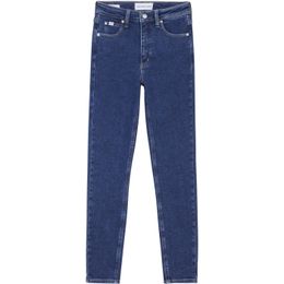 Skinny-fit-Jeans Calvin Klein Jeans "HIGH RISE SUPER SKINNY ANKLE" Gr. 32, N-Gr, blau (denim dark) Damen Jeans Röhrenjeans in klassischer 5-Pocket-Form